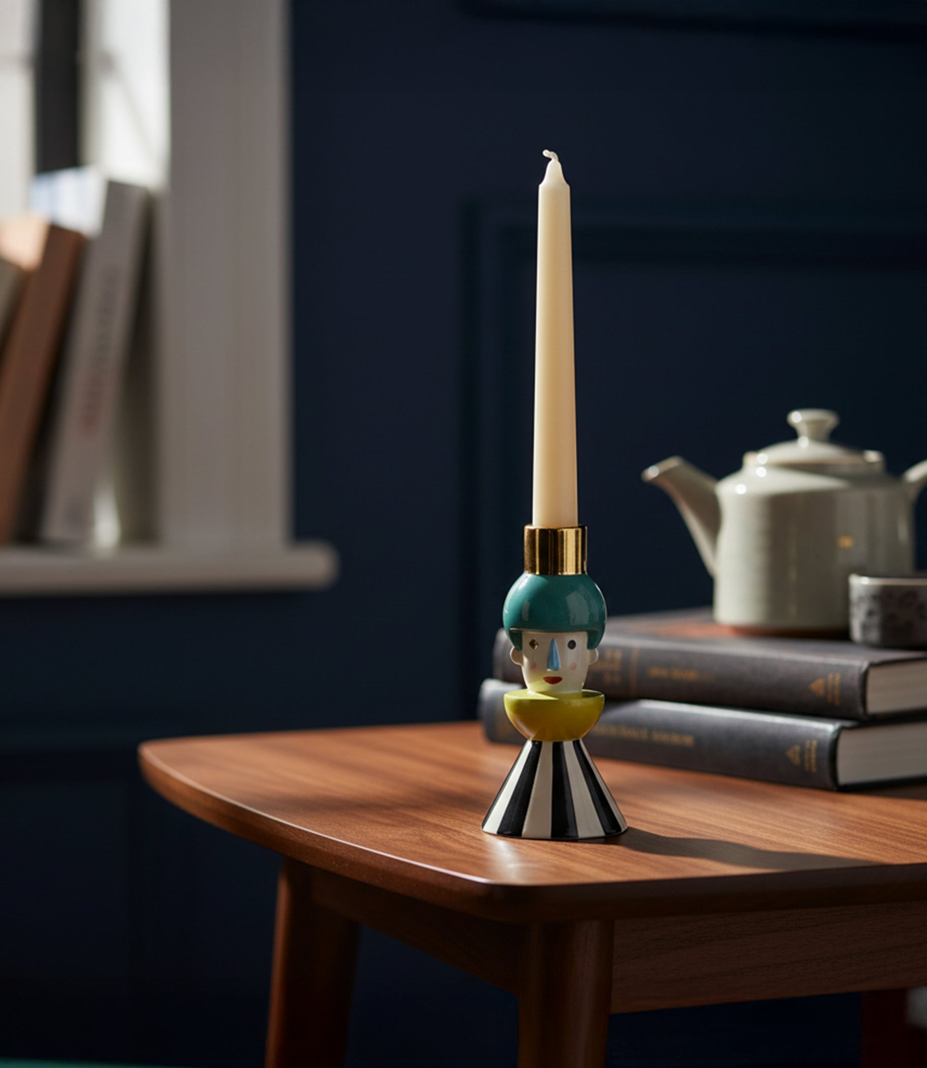 Dolomite Candle Holder In Puppet Shape,Multi,7.5*7.5*15.3Cm